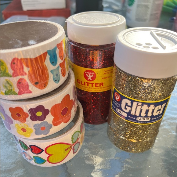 Art | 2 Colorful Stickers Rolls And 2 Glitter Sets | Poshmark